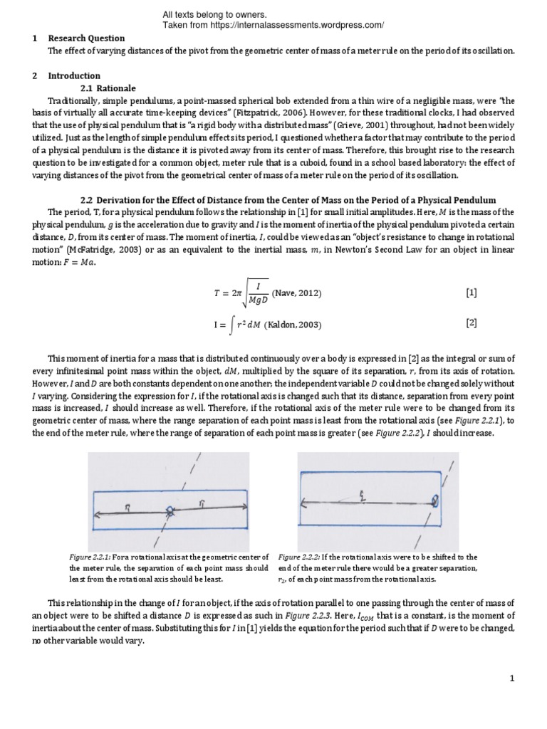 WM Dharmils Physics Ia 22 24 | PDF | Rotation Around A Fixed Axis | Pendulum