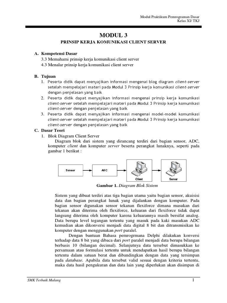 Modul 3 Prinsip Kerja Komunikasi Client Server Pdf