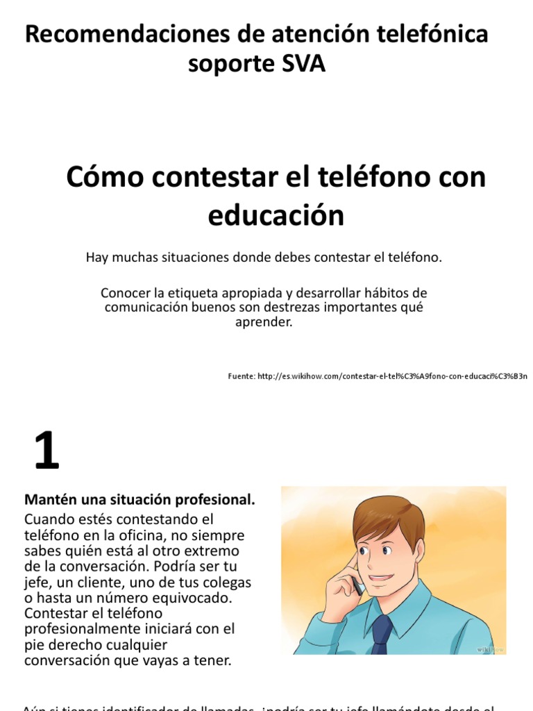 Cómo Contestar El Teléfono Con Educación | PDF
