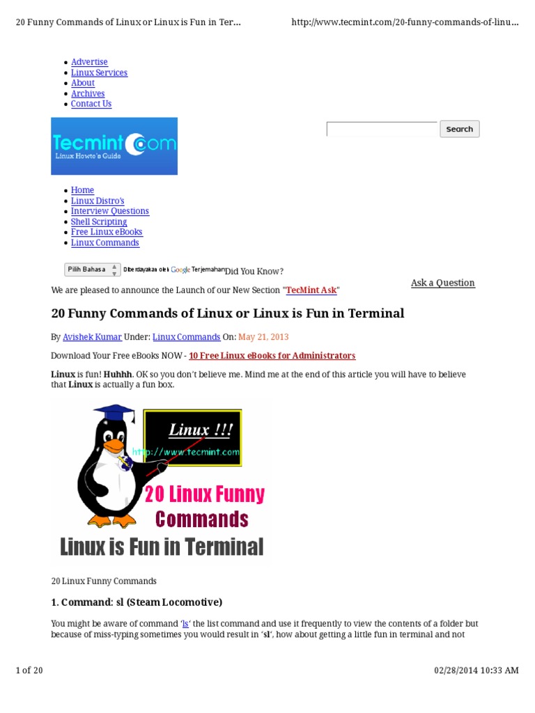 Funny Linux Command Terminal | PDF | Linux | Linux Distribution