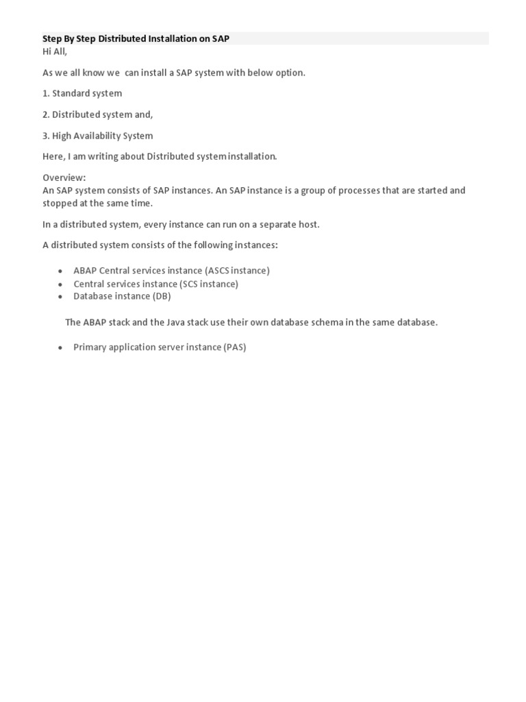 Distributed Installation On SAP | PDF | Oracle Database | Installation ...
