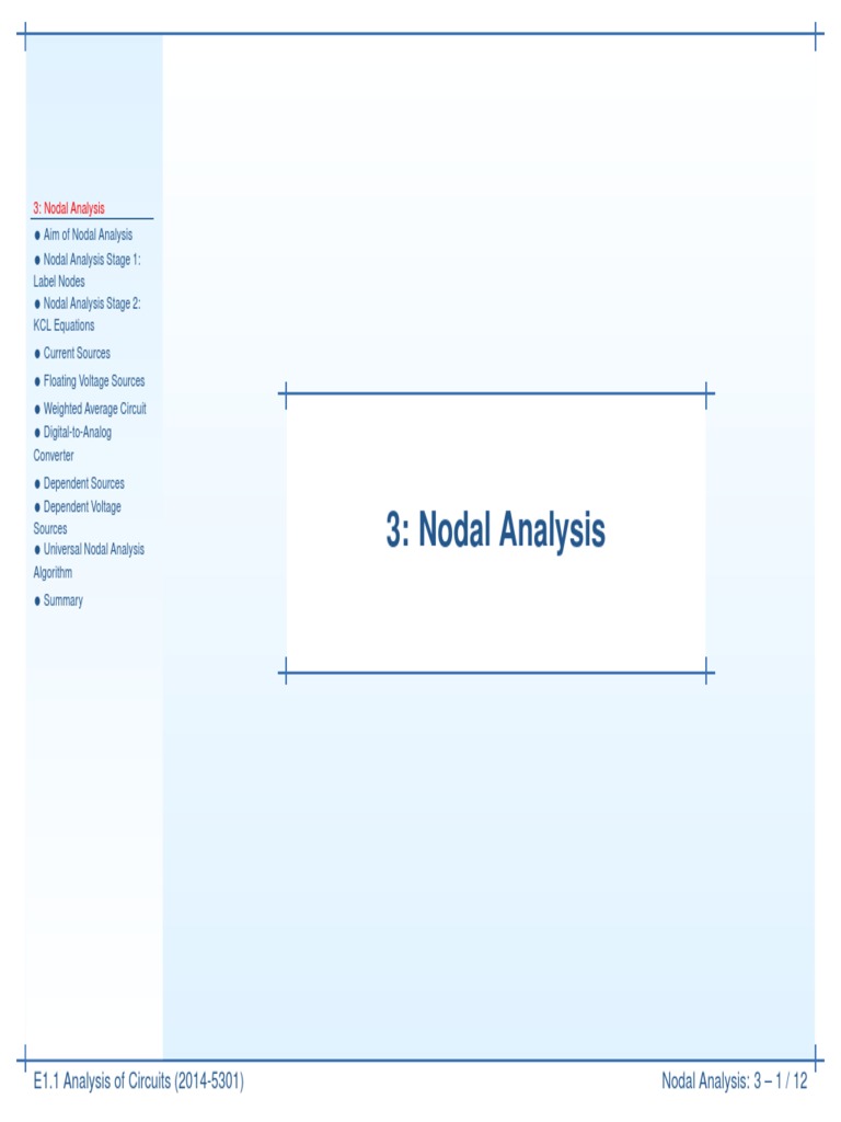 Nodal Analysis Guide: Label Nodes, KCL Equations | PDF | Electrical ...