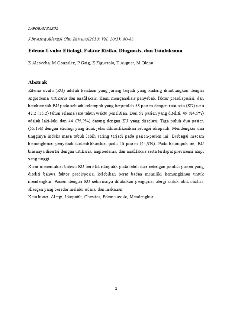 Edema Uvula | PDF