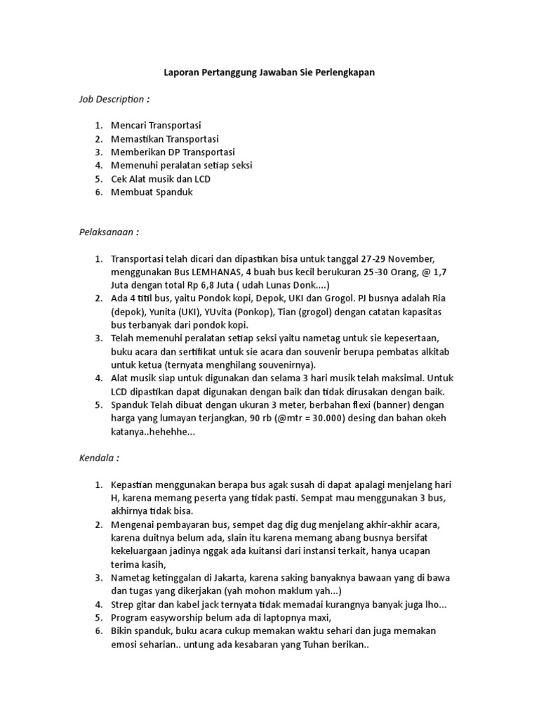 LPJ Sie Perlengkapan | PDF