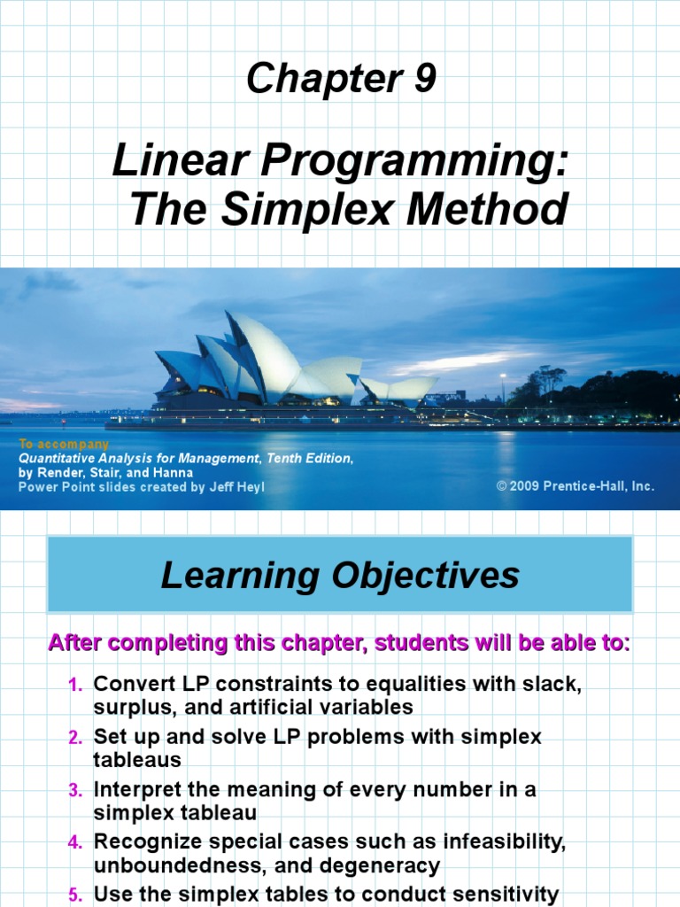 Linear Programming: The Simplex Method: To Accompany | PDF | Mathematical Optimization ...