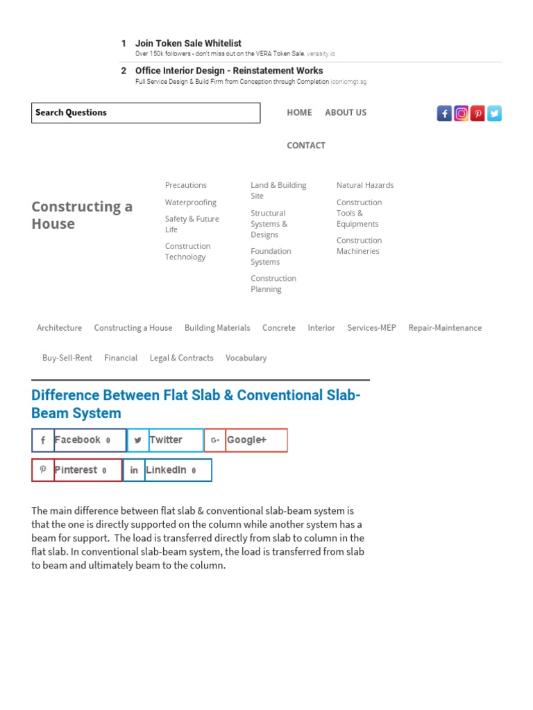 Flat Slab Vs Conventional Slab | PDF | Column | Ceiling