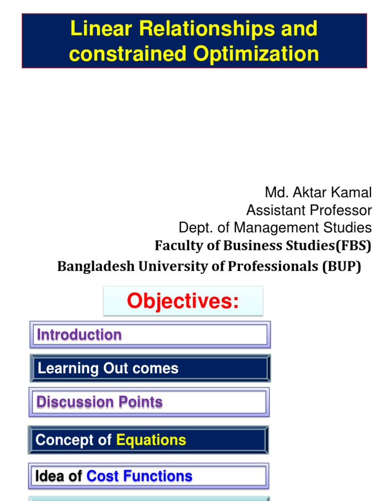 Application of Linear Equations | PDF | Economics | Management Accounting
