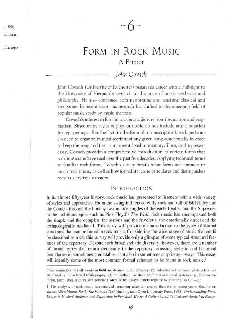 Form in Rock Music PDF | PDF | Refrain | Blues