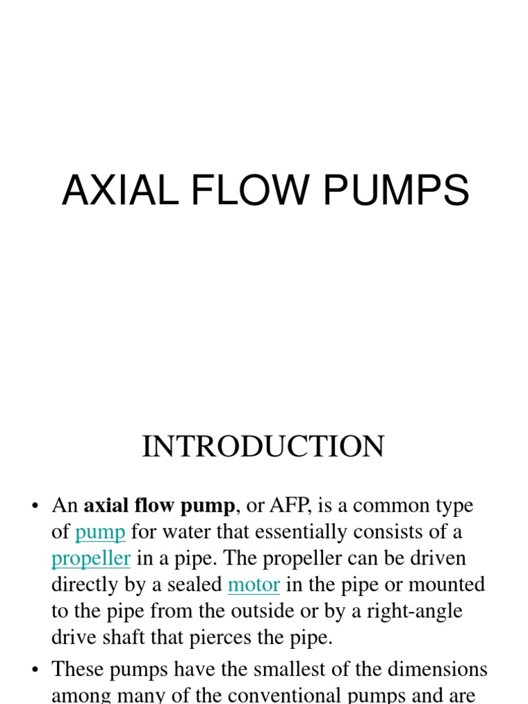 Axial Flow Pumps | PDF | Turbine | Pump