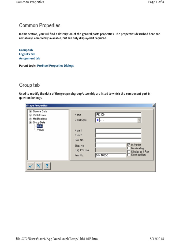ProSteel Common Properties | PDF | Tab (Gui) | C (Programming Language)