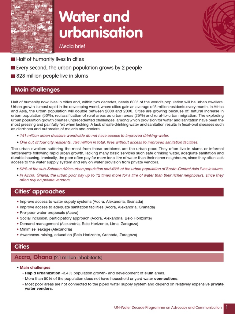 03 Water and Urbanisation PDF | PDF | Sanitation | Water Resources