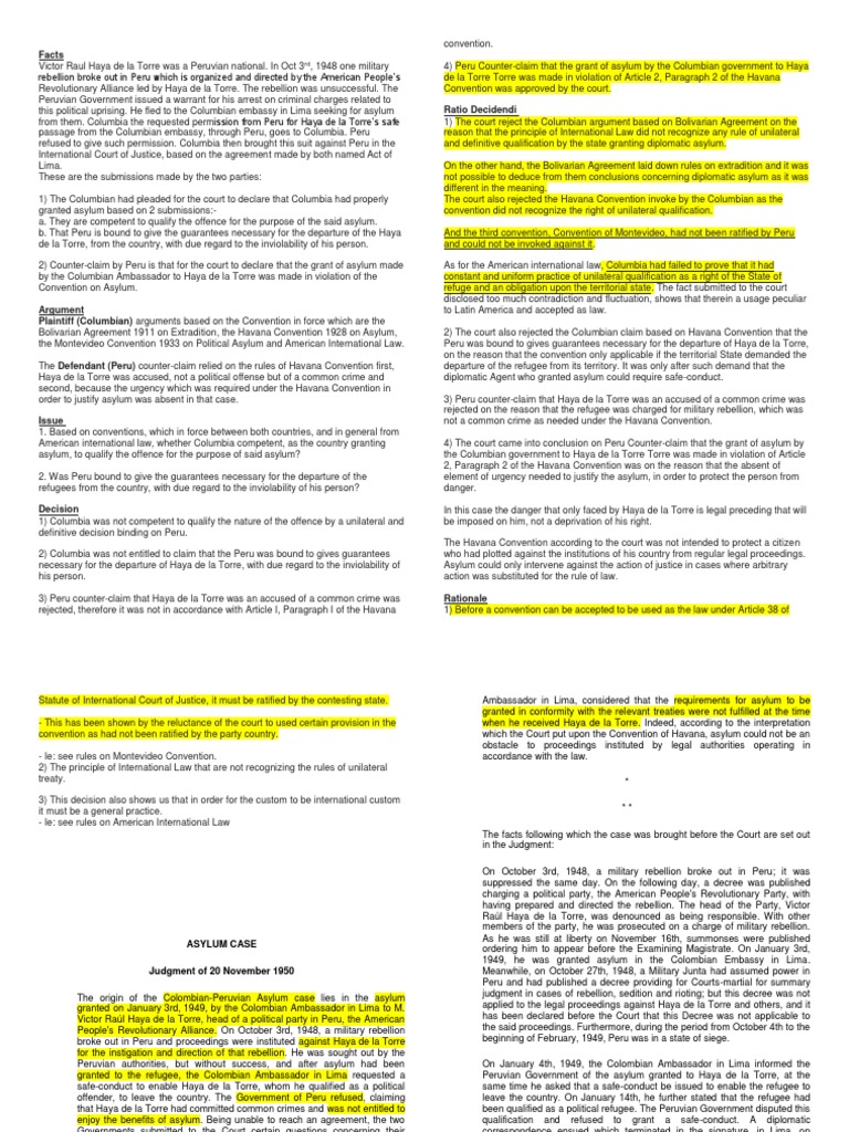 Asylum Case Judgment Summary | PDF | Refugee | Extradition