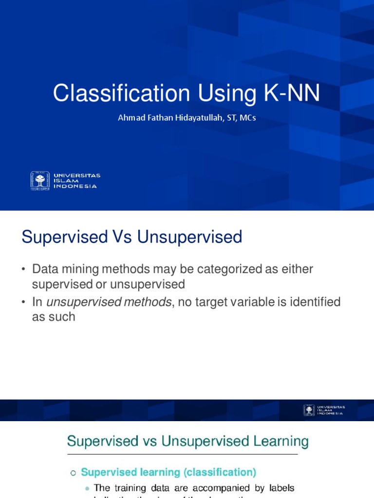 08 Classification Using K Nn Pdf Statistical Classification