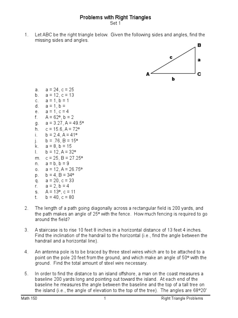 Trigonometry Problems.doc | Elementary Geometry | Euclidean Plane Geometry