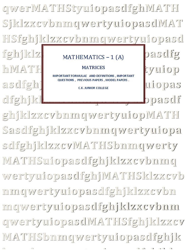 Matrices 1 - 6 | PDF | Matrix (Mathematics) | Mathematical Relations