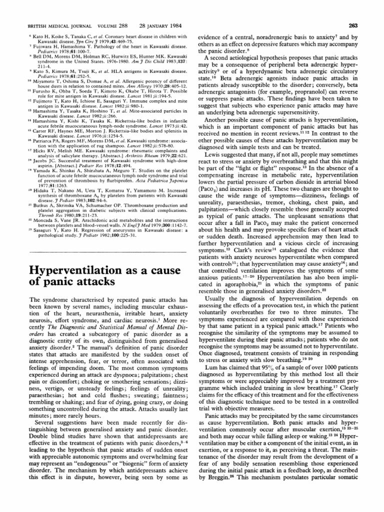 Hyperventilation: A of Panic Attacks | PDF | Panic Attack | Panic Disorder