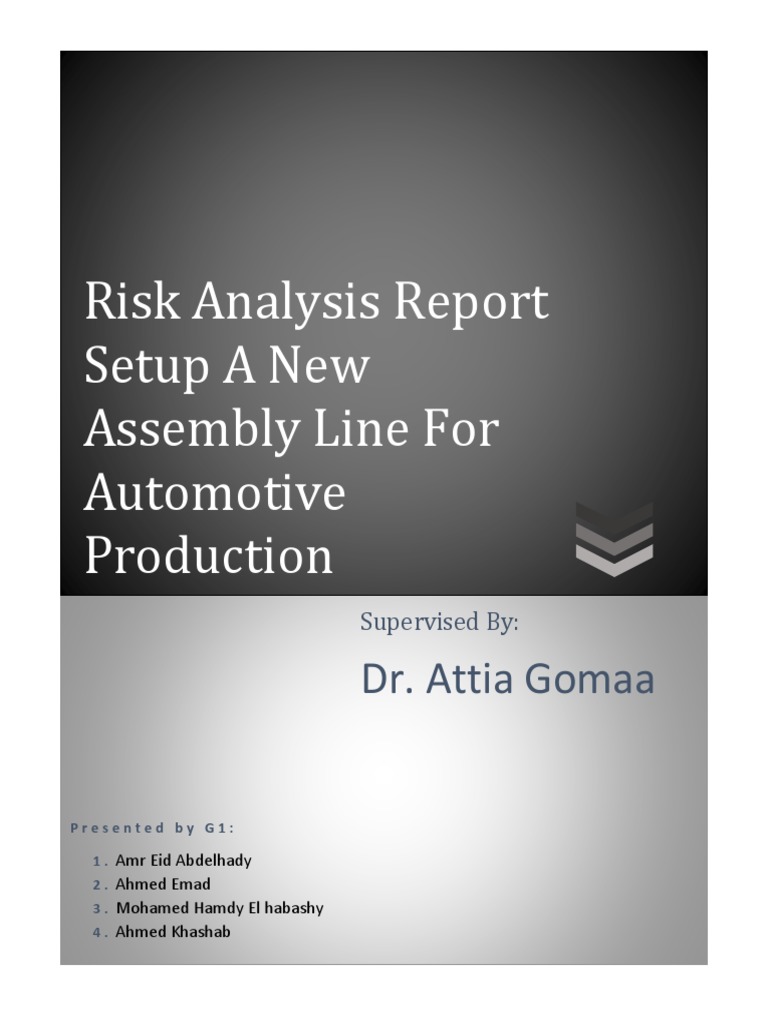 Risk Analysis Report Setup A New Assembly Line For Automotive ...