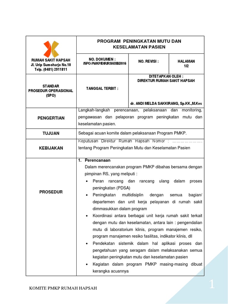 Sop Monitoring PMKP | PDF