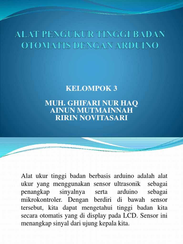 Alat Pengukur Tinggi Badan Otomatis Dengan Arduino | PDF