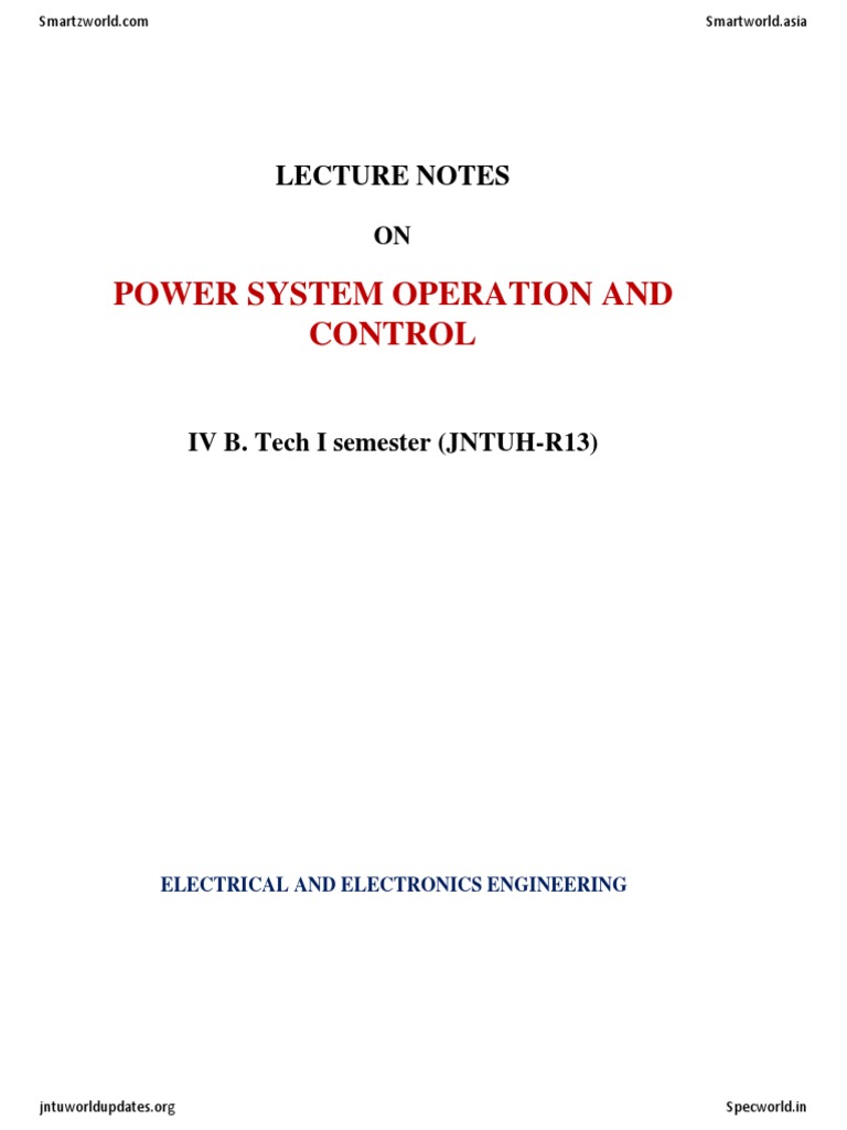 Power System Operation and Control | PDF | Mathematical Optimization ...