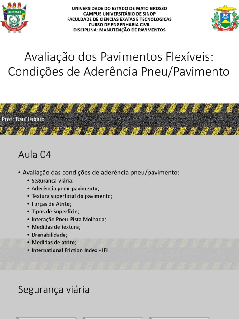 Avaliação Dos Pavimentos Flexíveis | PDF | Pneu | Atrito