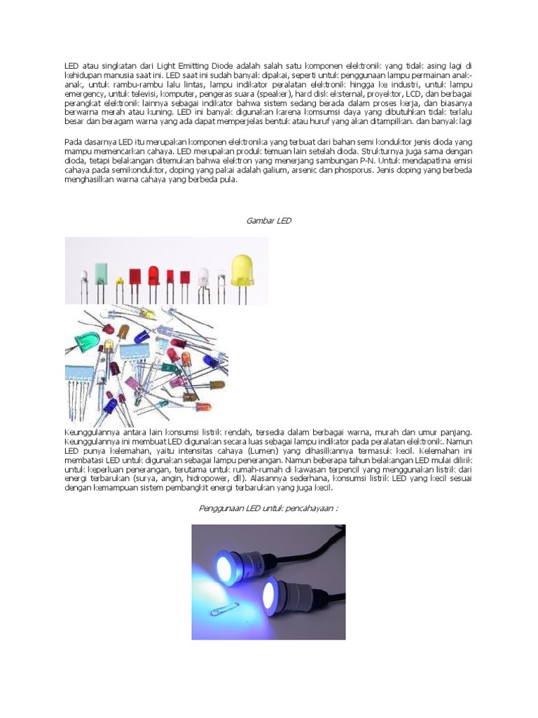 LED Atau Singkatan Dari Light Emitting Diode Adalah Salah Satu Komponen ...