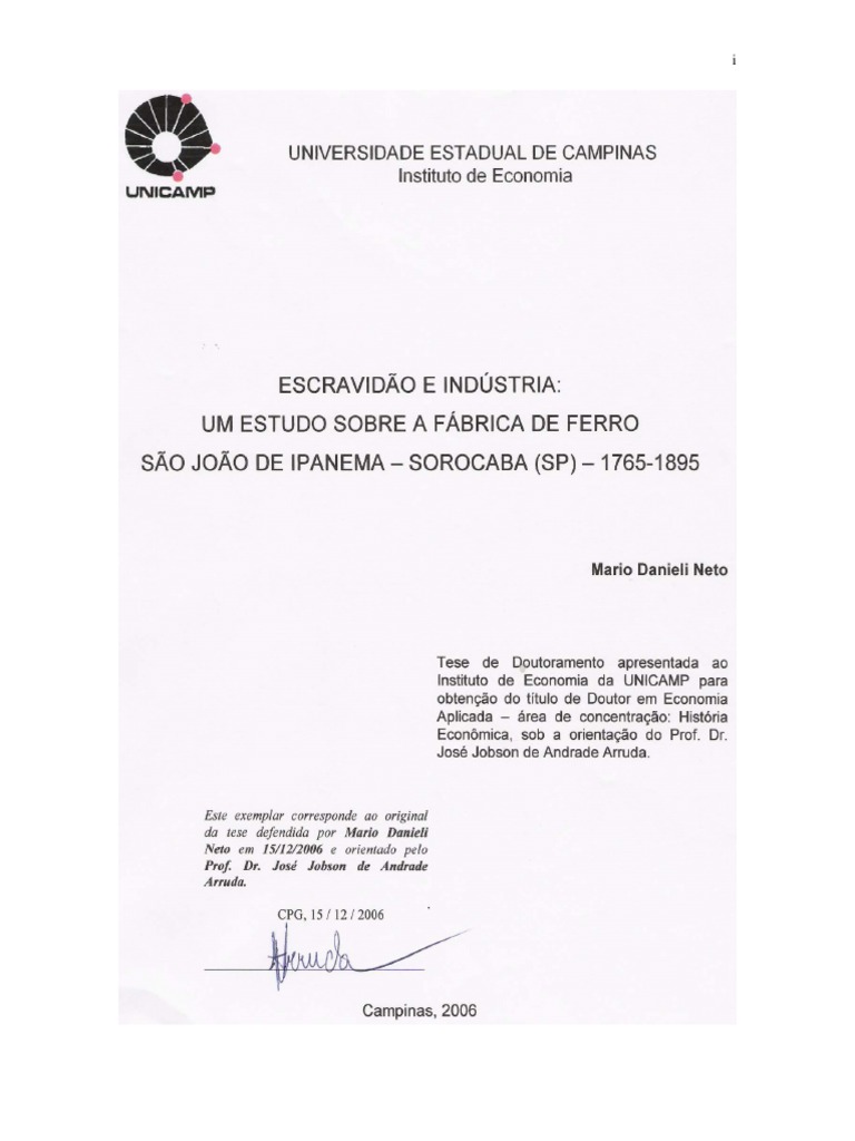 Mario Danieli Neto | PDF | Escravidão | Indústrias