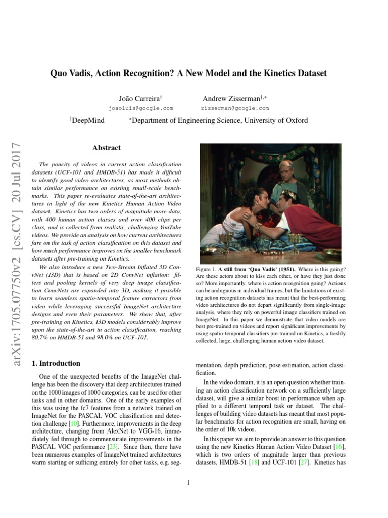 Action Recognition / A New Model and the Kinetics Dataset – TensorMSA