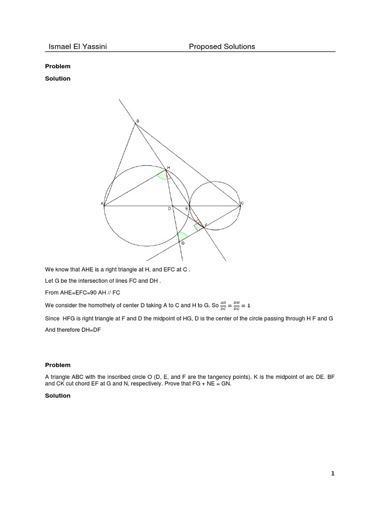 Problem Gogeometry | PDF | Triangle | Classical Geometry