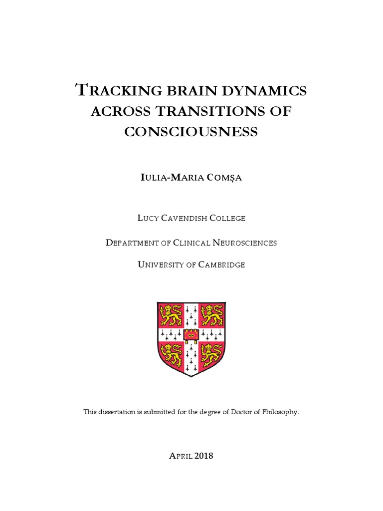Iulia M Comsa - Tracking Brain Dynamics Across Transitions of ...