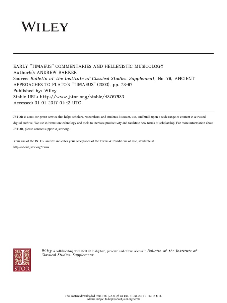 Wiley Bulletin of The Institute of Classical Studies. Supplement | PDF ...