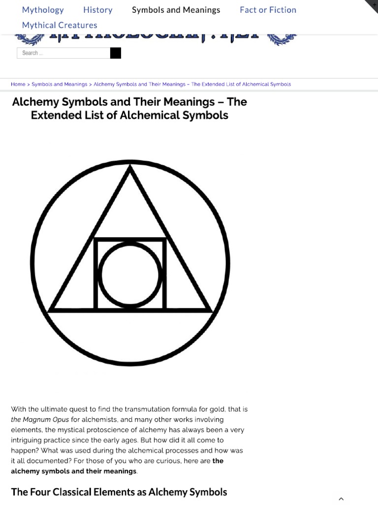 Alchemy Symbols Explained