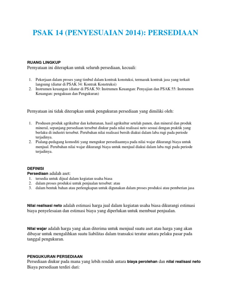 Psak 14 | PDF