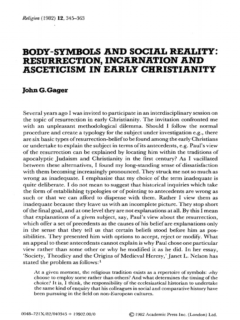 Body-Symbols and Social Reality Resurrection, Incarnation and ...