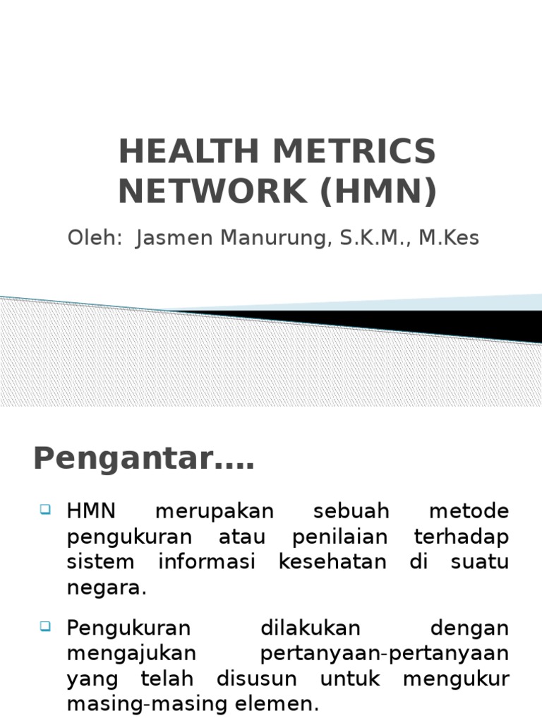 Health Metrics Network (HMN) | PDF