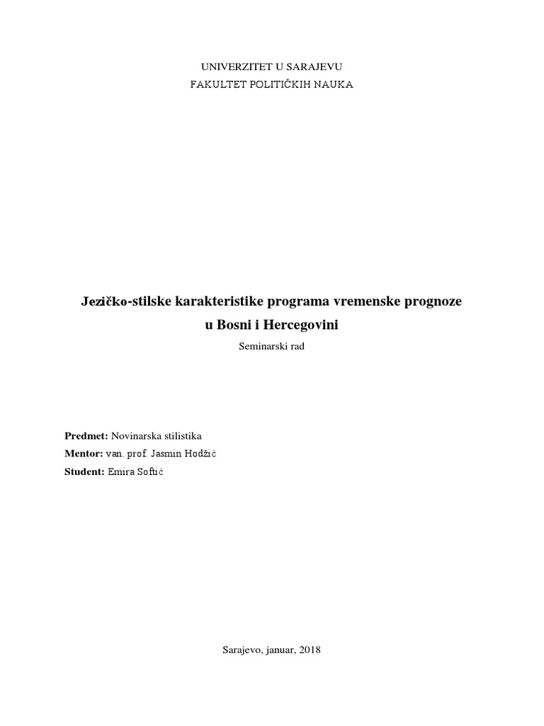 Jezicko Stilske Karakteristike Final | PDF