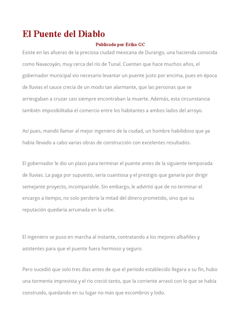 El Puente Del Diablo | PDF | Puente | Agitación