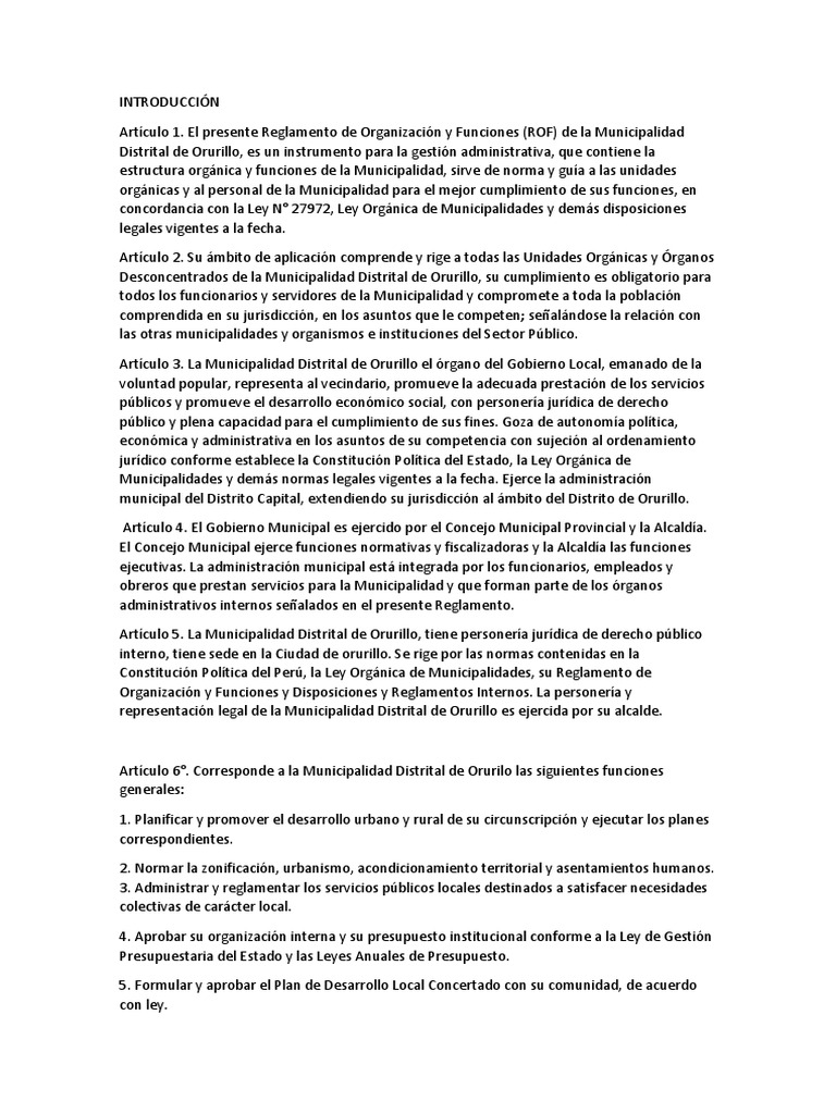 Rof | PDF | Gobierno local | Alcalde