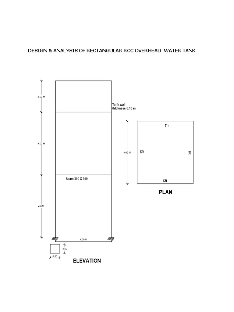 RCC Rectangular Overhead Water Tank Design | PDF | Rectangle | Beam ...