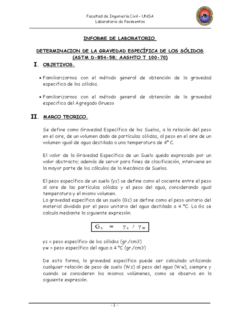 Gravedad Específica de Sólidos en Suelos | PDF | Mecánica de suelos ...