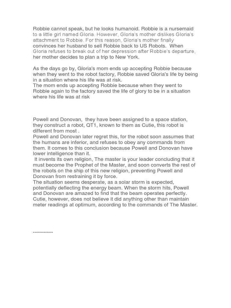 Robbie I Robot | PDF | Robot | Robotics