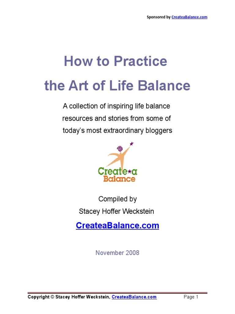 How To Practice The Art of Life Balance | PDF | Happiness | Time Management