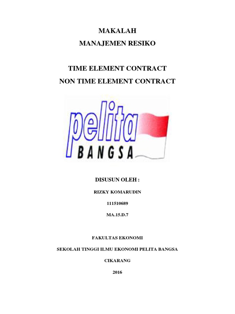 Time Element Contract | PDF
