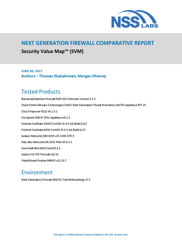 Nss Labs Ngfw Comparative Report Security Value Map Svm Pdf Firewall Computing Exploit