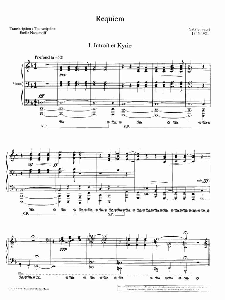 Faure - Requiem (Piano Transcription by Emile Naoumoff) PDF | PDF
