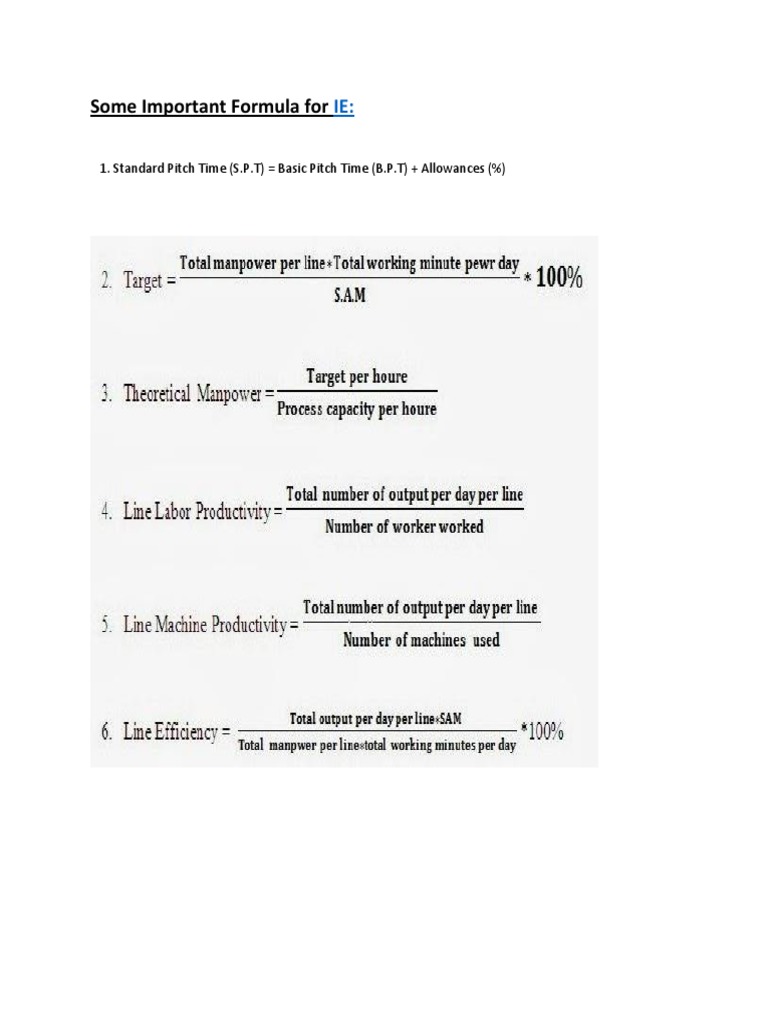 Some Important Formula For IE | PDF