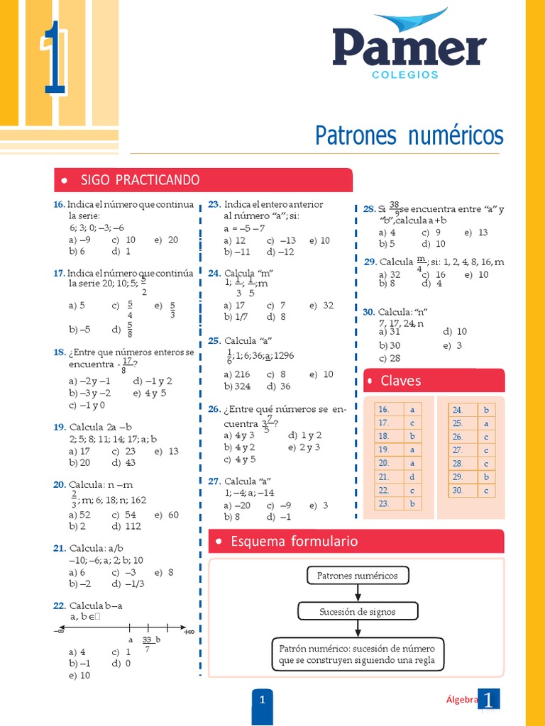 Ejercicios de Patrones Numéricos y Álgebra | PDF