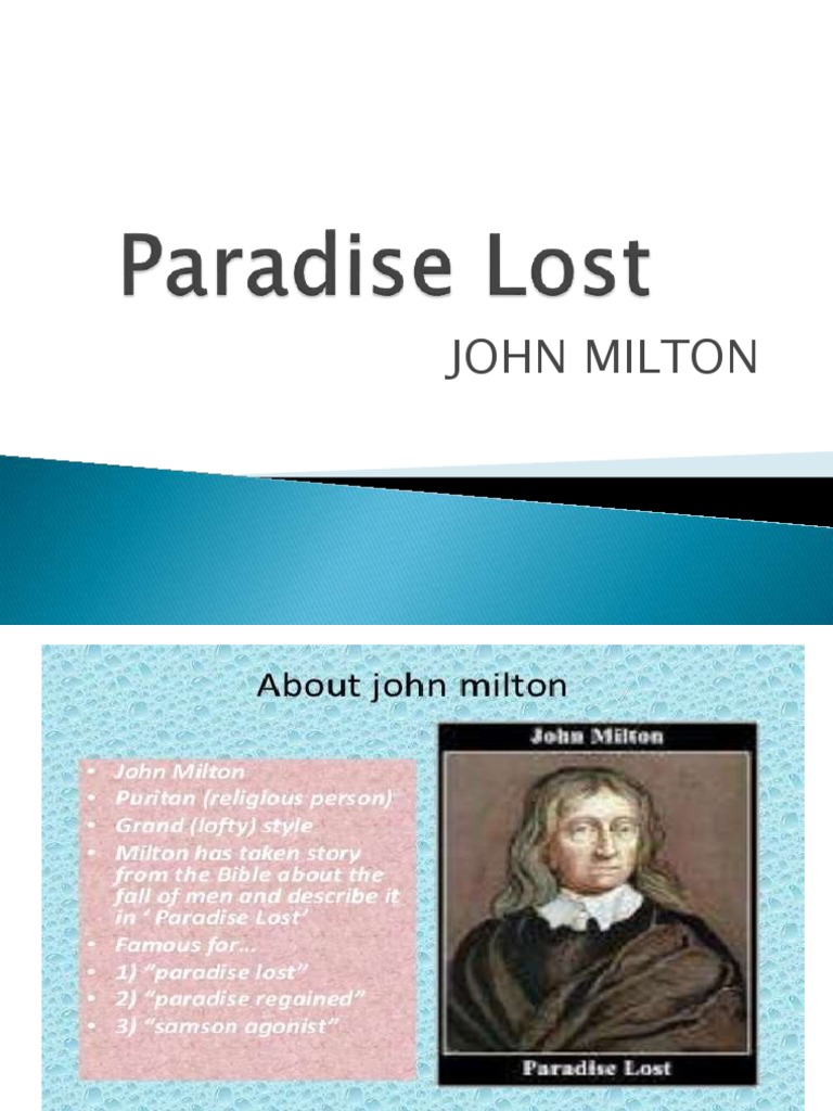 John Milton | PDF | Paradise Lost | Adam And Eve