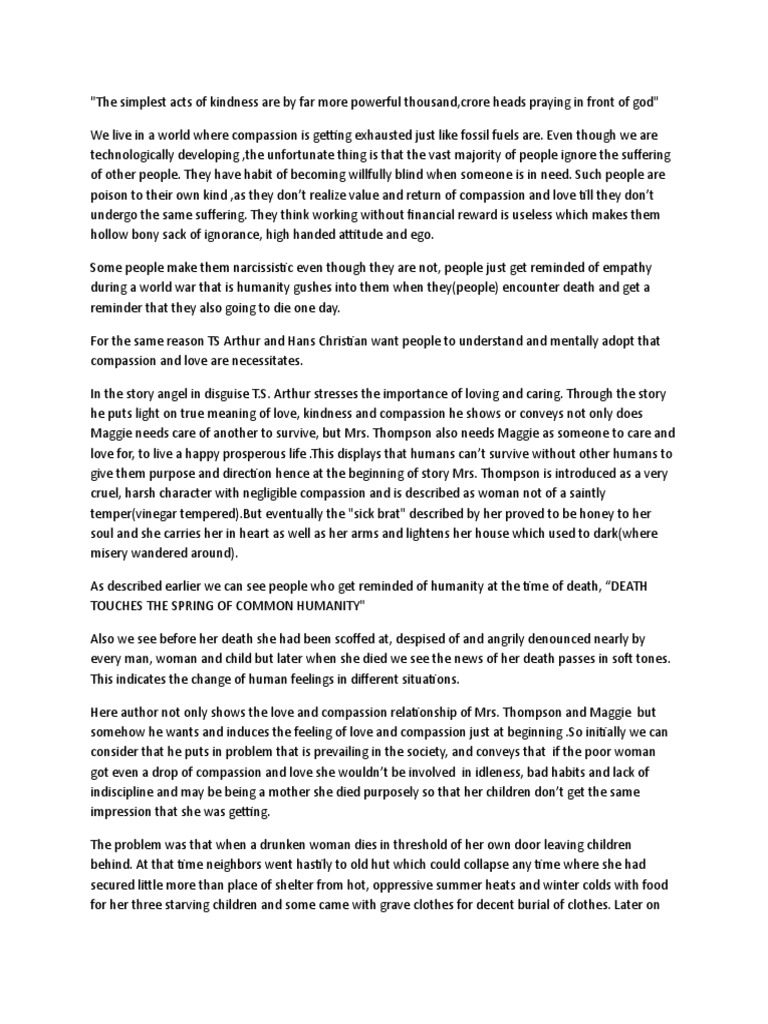 Short Stories Project Grade 9 | PDF | Compassion | Human