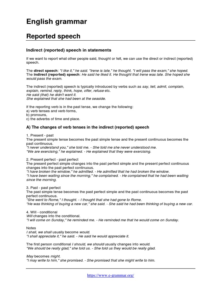 Reported Speech | PDF | Question | Semantic Units